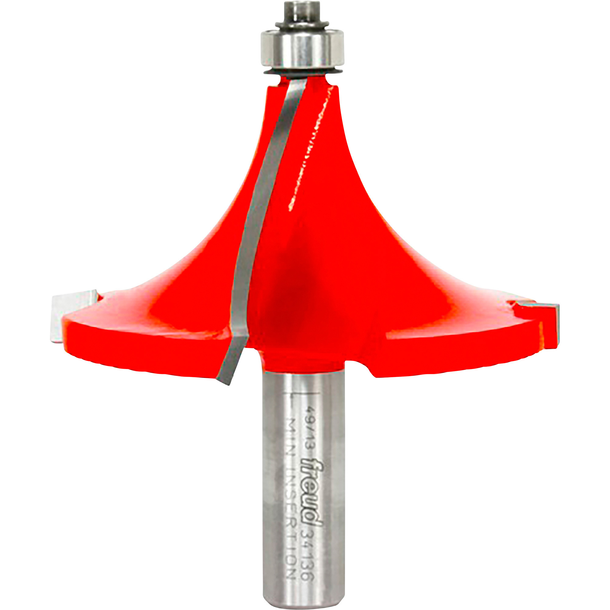 Freud Quadra-Cut Rounding Over Router Bit, 1 1/4in. Cutting Width, 1 1/4in. Radius, 3in. Dia., 1 ...